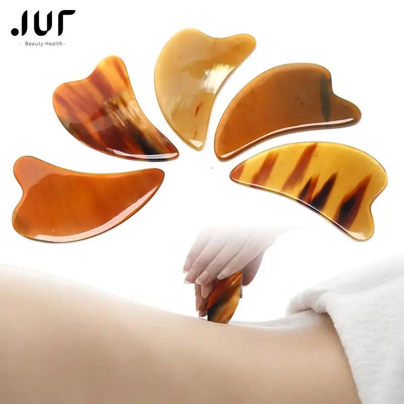 Natural-Ox-Horn-Gua-Sha-Board-Gouache-Scraper-Face-Massager-Facial-Lift ...