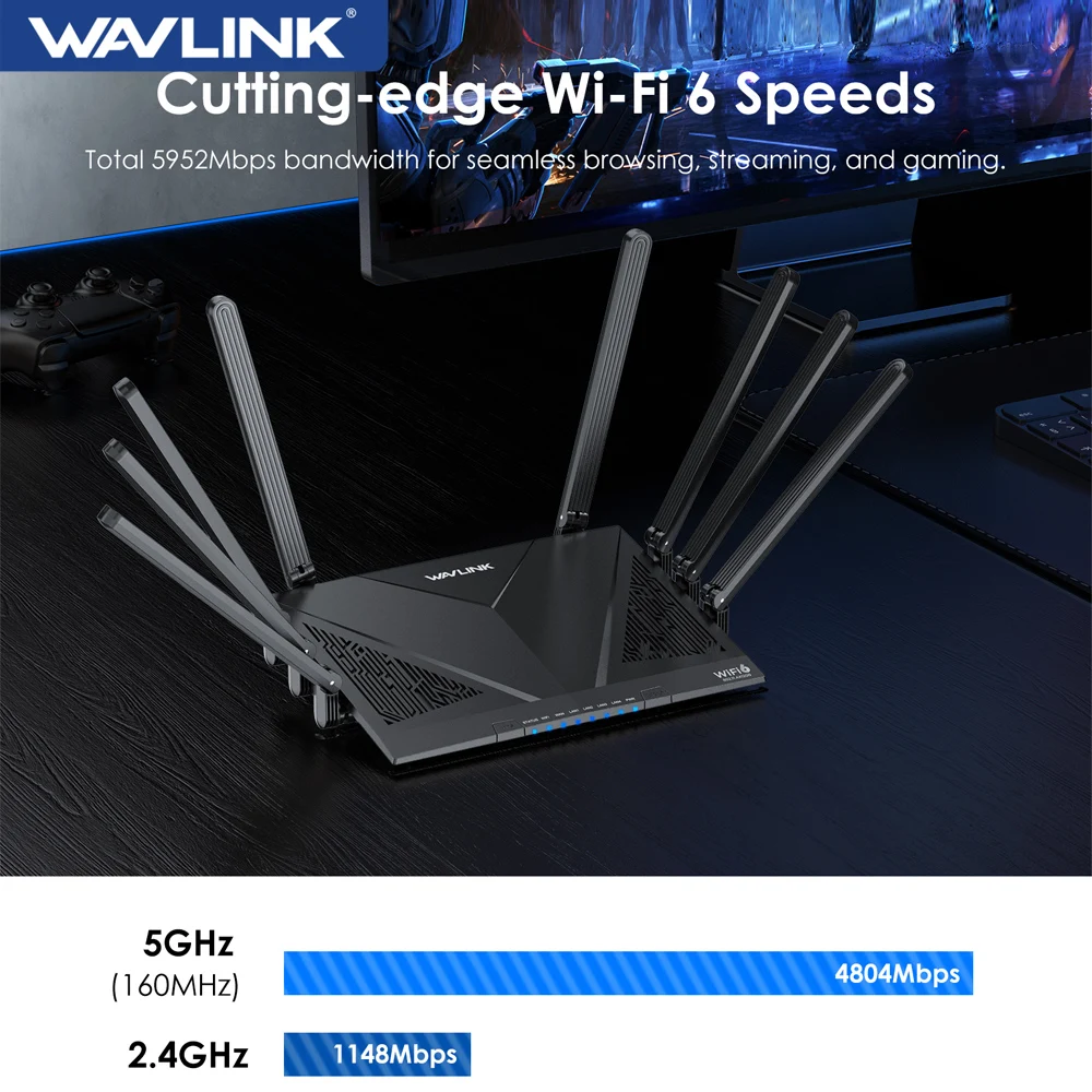 WAVLINK-AX3000-6000-Wi-Fi-6-Router-Dual-Band-Gaming-Router-2-5Gbps-WAN ...