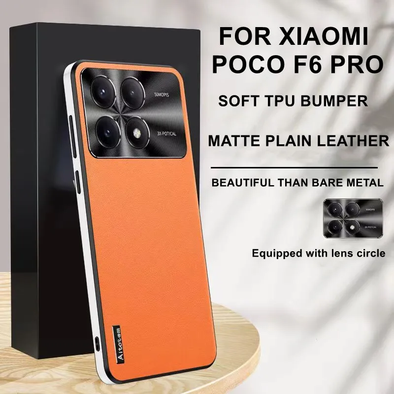 High-end-Brand-Case-For-Xiaomi-POCO-F6-Pro-Matte-Leather-Phone-Back ...