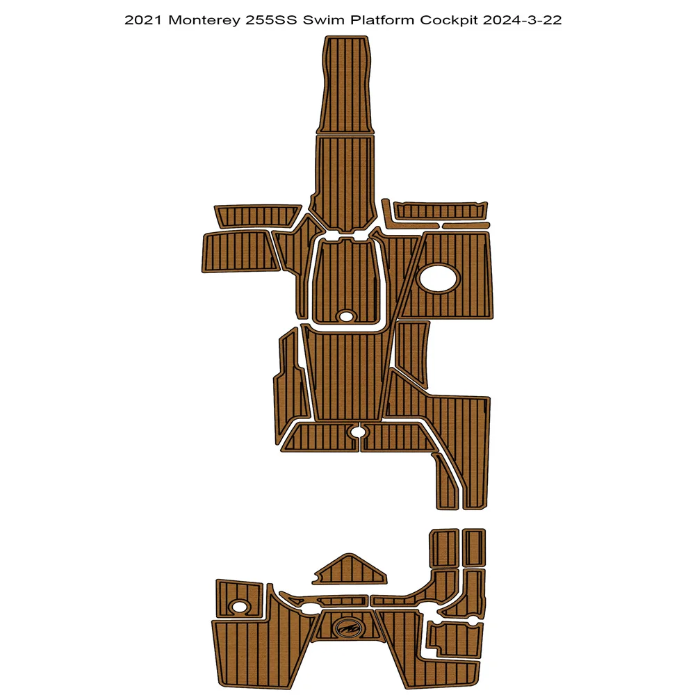 2021-Monterey-255SS-Swim-Platform-Cockpit-Mat-Boat-EVA-Foam-Teak ...