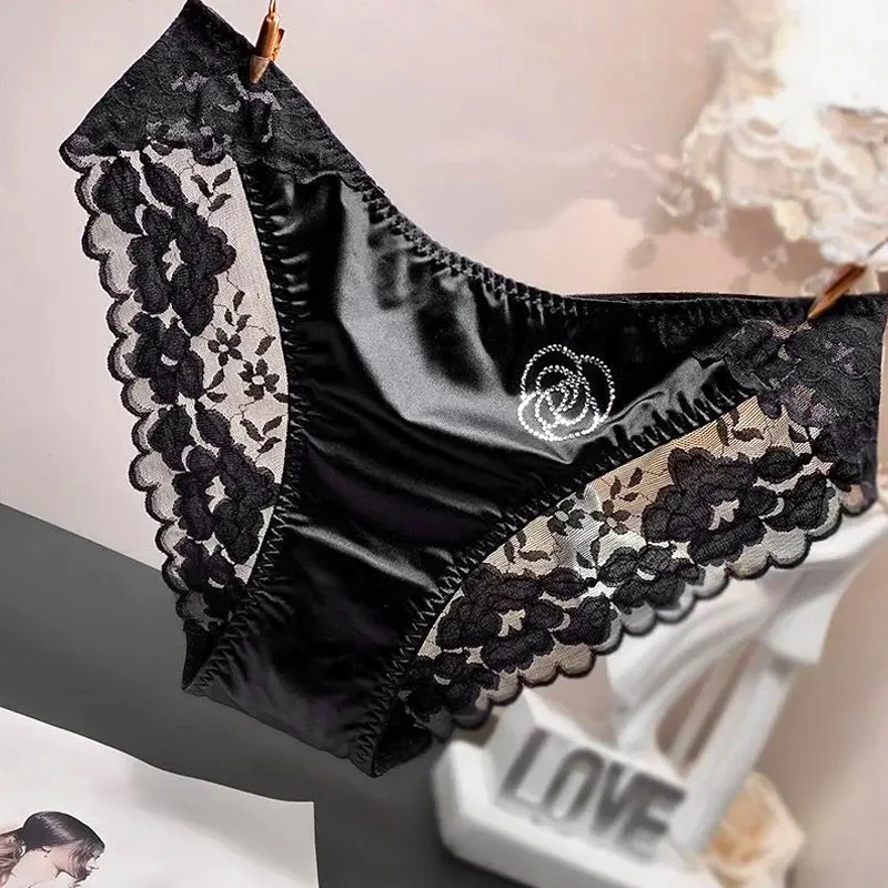 Light-Luxury-Underwear-Sexy-Lace-Underpants-Women-s-Satin-Smooth ...