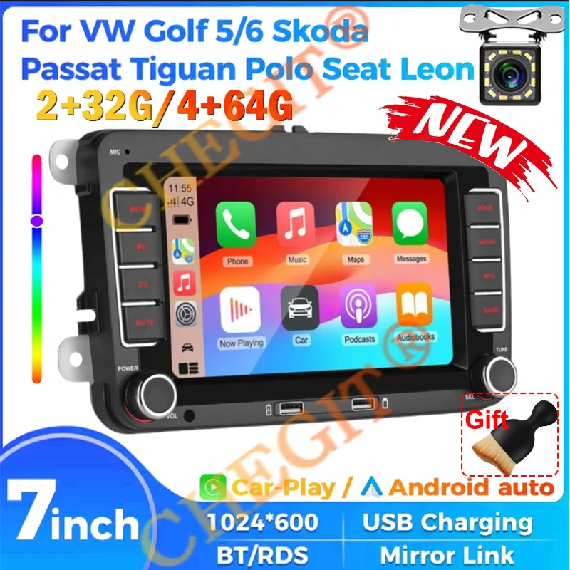7inch 2DIN Autoradio Android13 Carplay GPS 64G Car Radio Multimedia ...