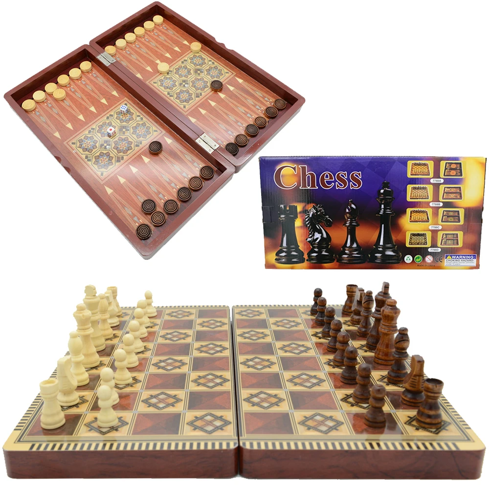 3-in-1-Board-Multiple-Modes-40x40cm-Luxury-Knight-Checkers-Chess ...