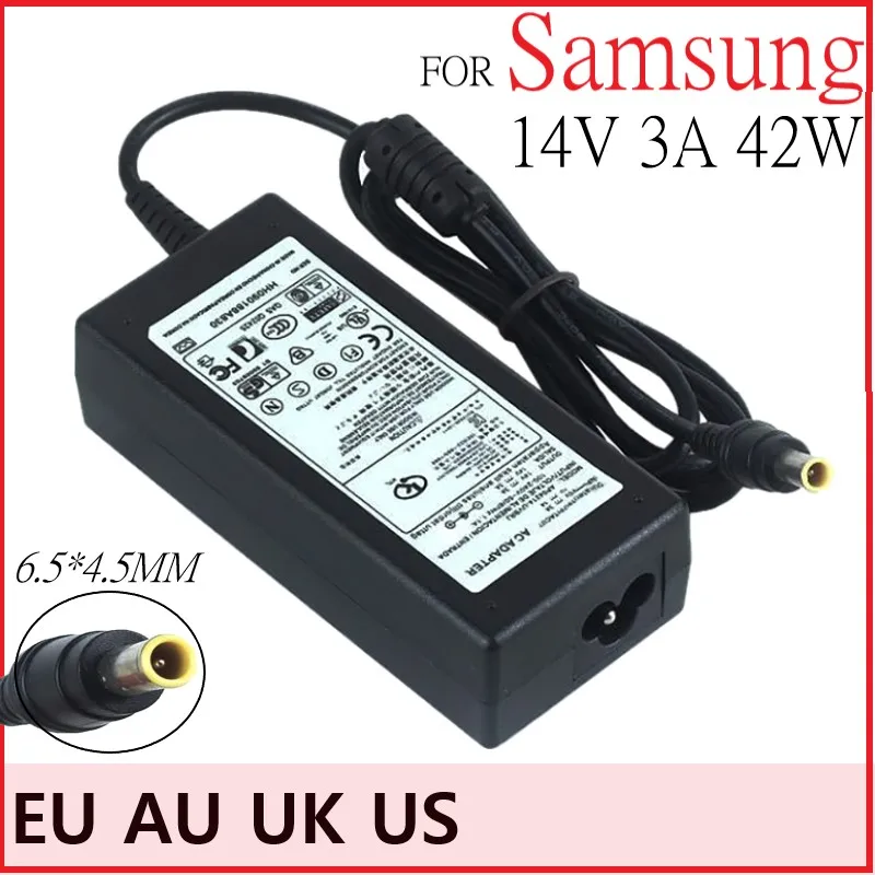 AC/DC Adapter 14V 3A Power Supply Charger For Samsung SyncMaster S24D390HL S27D390H LED LCD ...