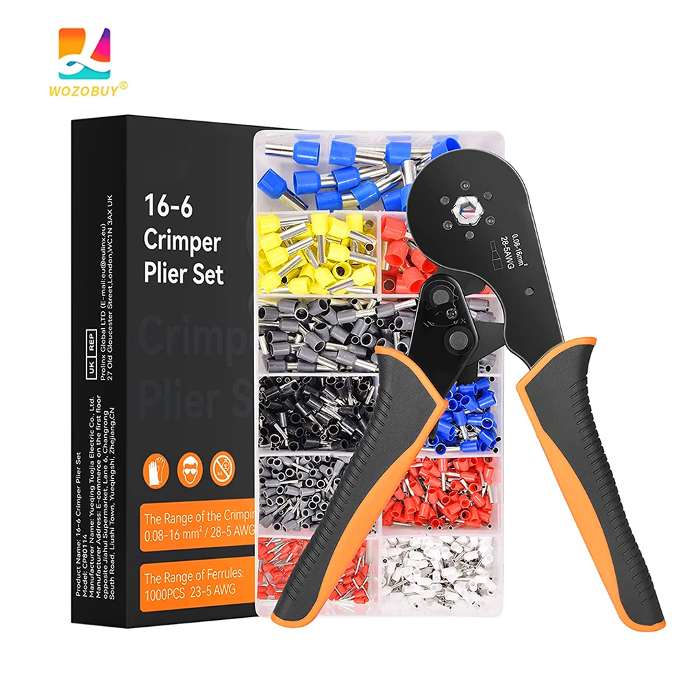 Tubular Terminal Crimping Pliers 16-4/16-6 0.08 -16mm² 30 -5AWG wire ...