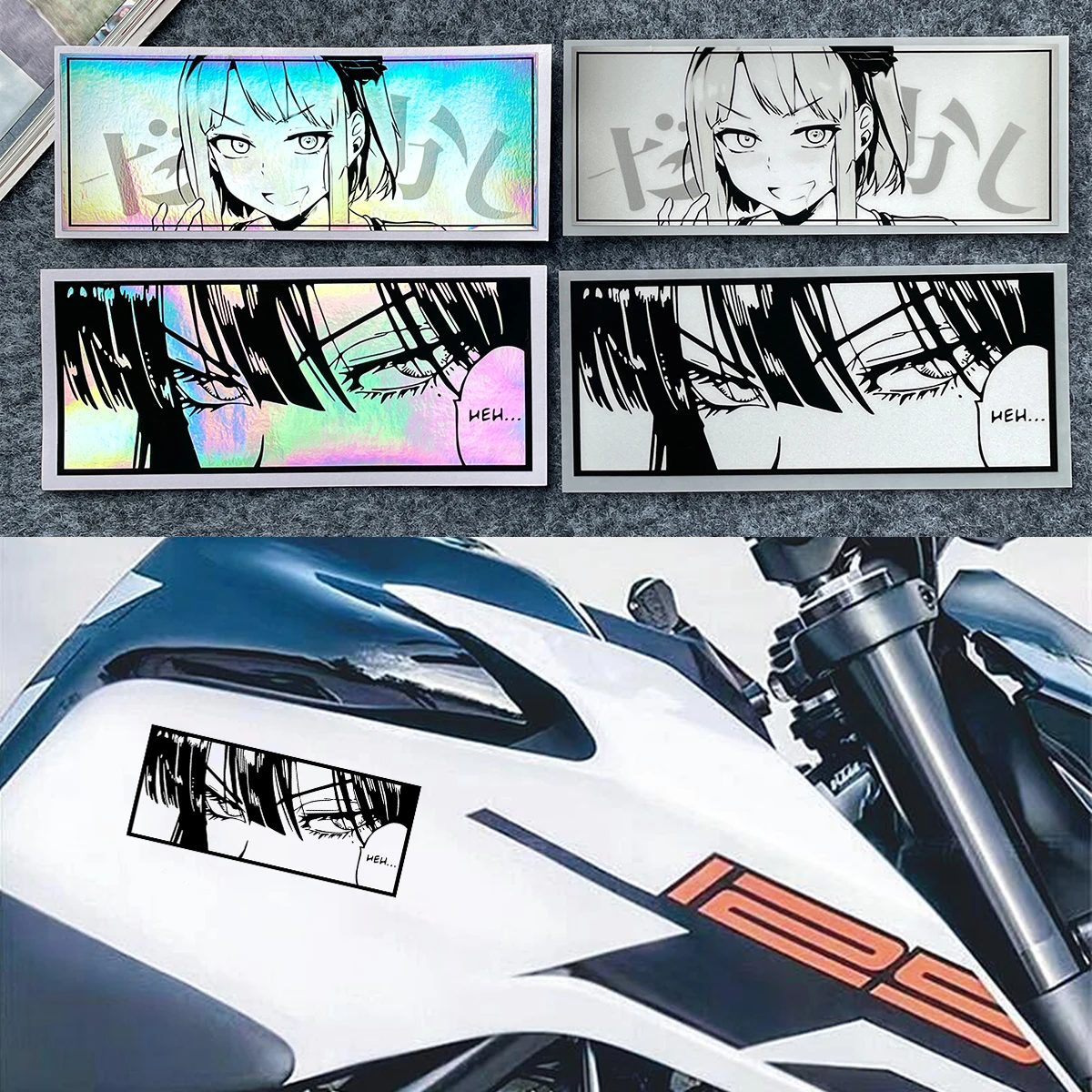JDM Anime Girl Eyes Gaze Motorcycle Stickers Waterproof Moto Bike ...