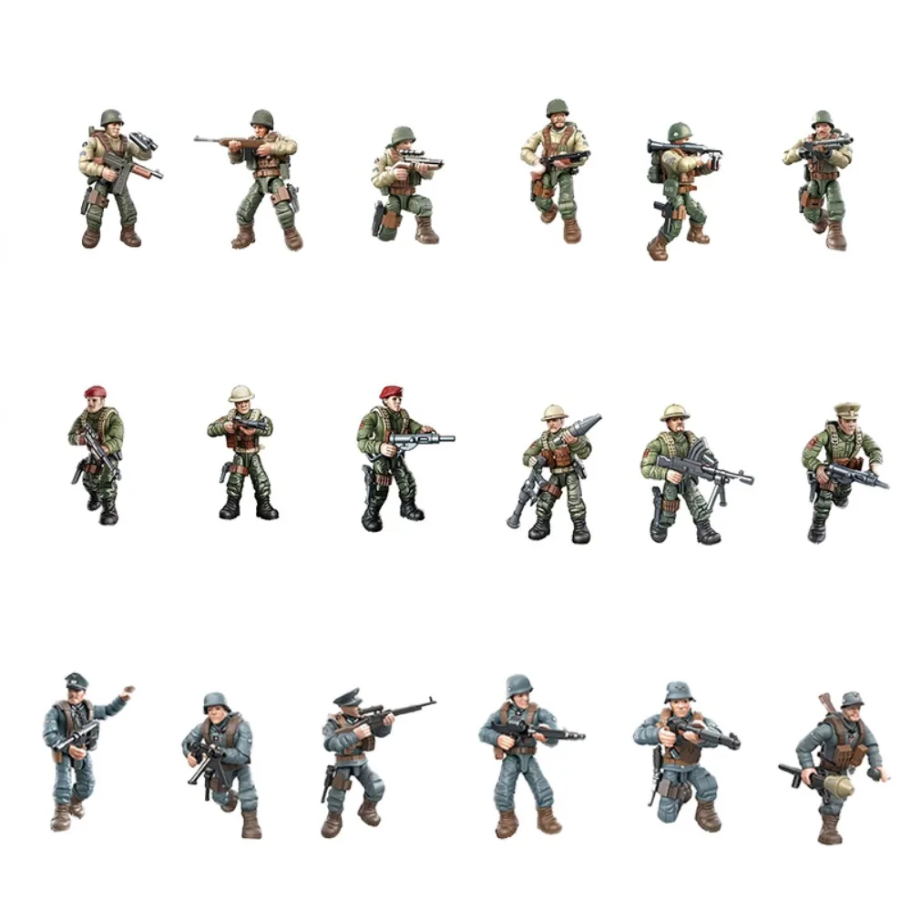 6pcs-1set-Armed-Military-Figures-Building-Blocks-Playset-with-Weapons ...