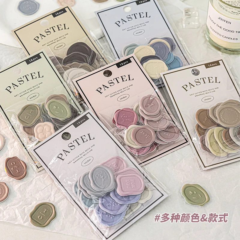 18pcs-set-Aesthetic-Wax-Stamp-Sticker-for-Student-Retro-Envelope-Seal ...