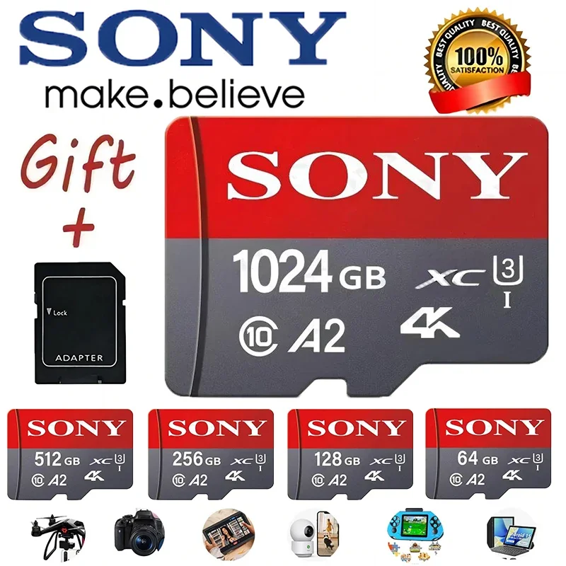 Sony-SD 1TB Micro TF Mini SD Card 256GB 512GB 128gb 64GB TF Memory ...