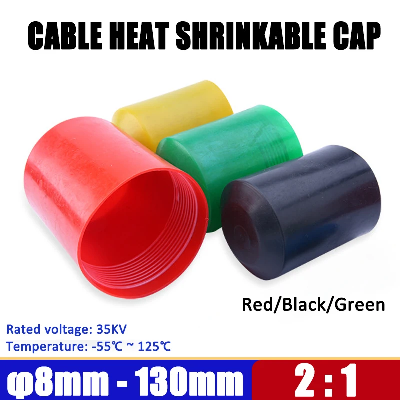 1pcs-8-130mm-2-1-Heat-Shrink-Caps-Adhesive-Glue-Lined-Cable-Insulation ...