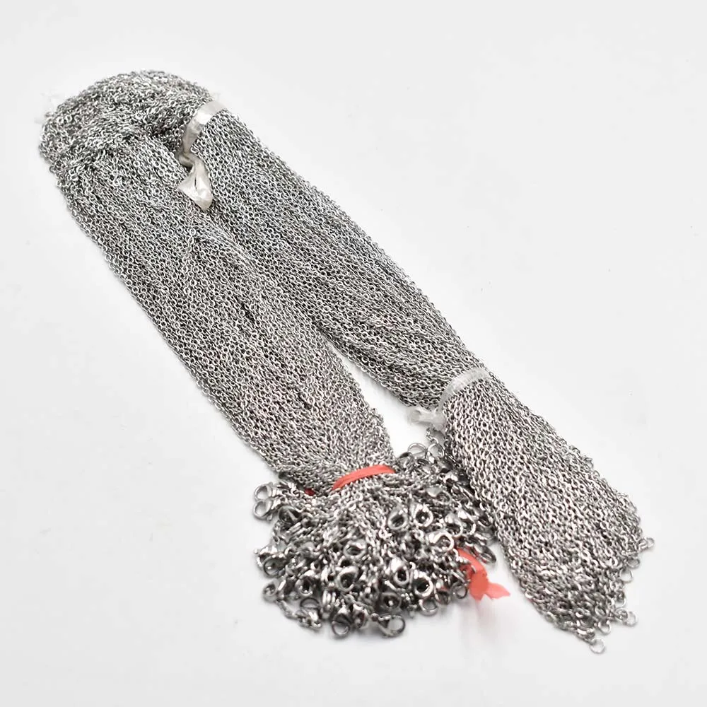 Wholesale-2mm-stainless-steel-Necklace-Rope-50cm-Chain-Lobster-Clasp ...