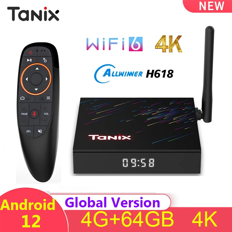 Tanix TX68 Smart TV BOX Android 12 4G 32G 64GB Allwinner H618 2.4/5G ...
