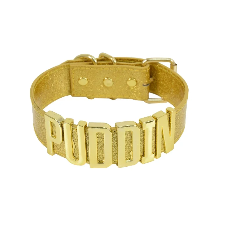 Puddin-cosplay-fashion-collar-leather-letter-collar-girl-necklace-belt ...