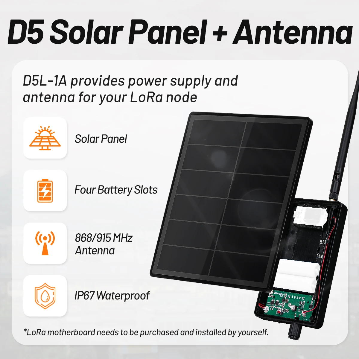 D5 Solar panel kit 5V for Solar Powered Dev-Board Mesh Network Heltec ...