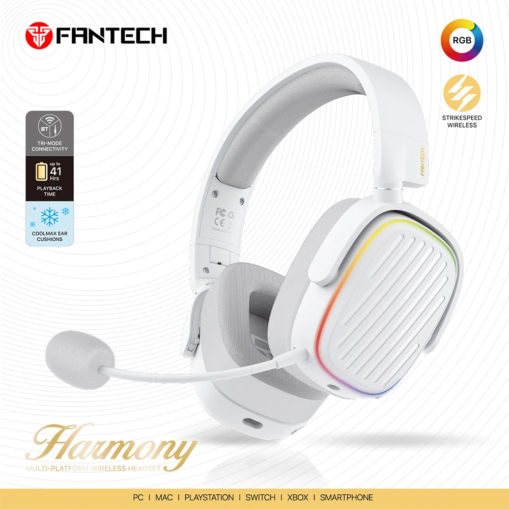 FANTECH-Harmony-WHG02-Wireless-Headphones-Bluetooth-5-3-50mm-Bass ...