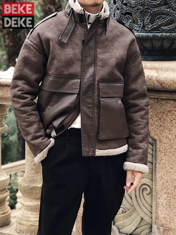 Winter-Thick-Warm-Suede-Motorcycle-Jacket-Male-Stand-Collar-Faux-Fur-Liner-Casual-Outerwear-High ...