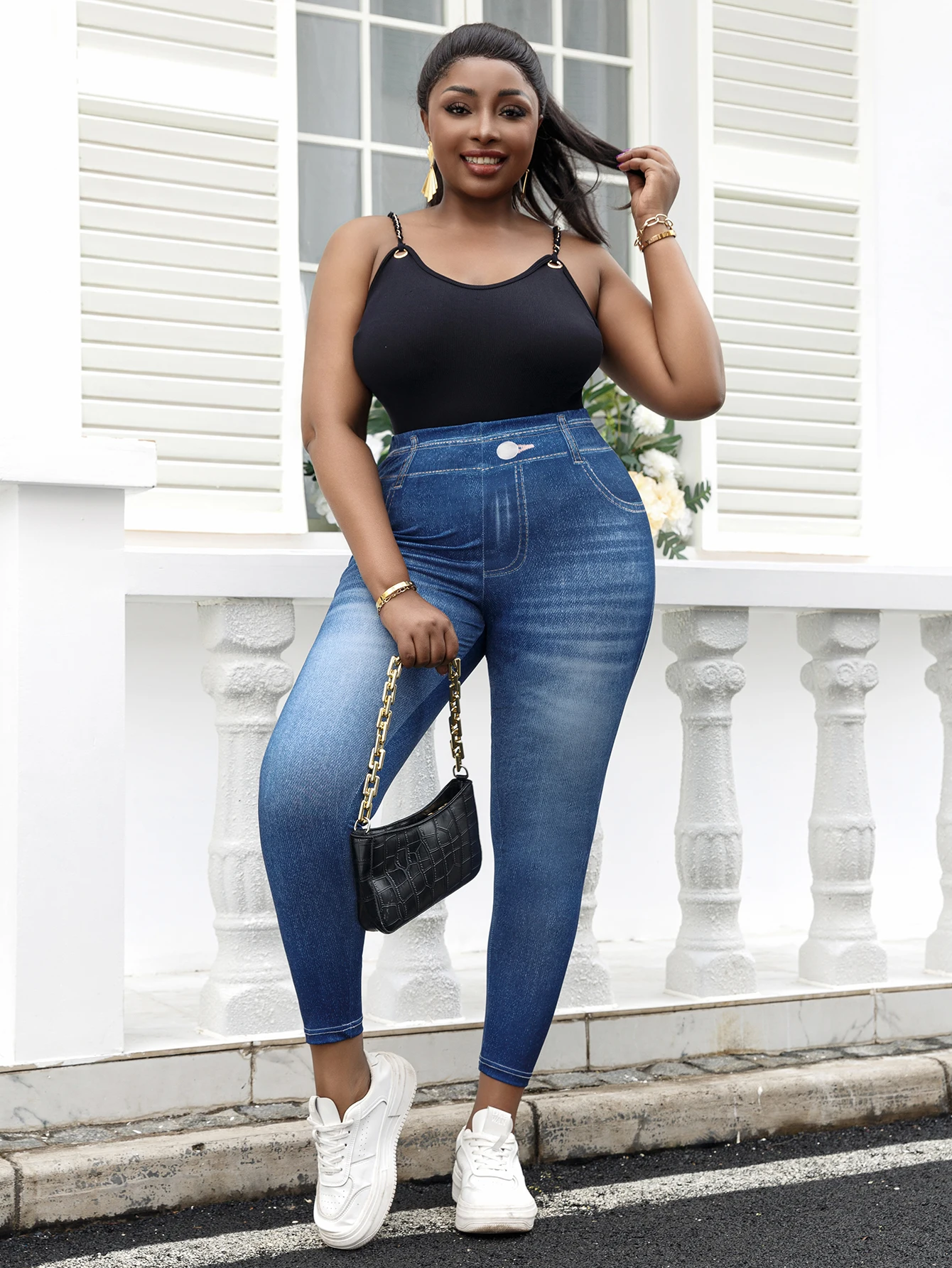 Plus Size Vintage Wash Leggings - HOURGLASSY AND THICC