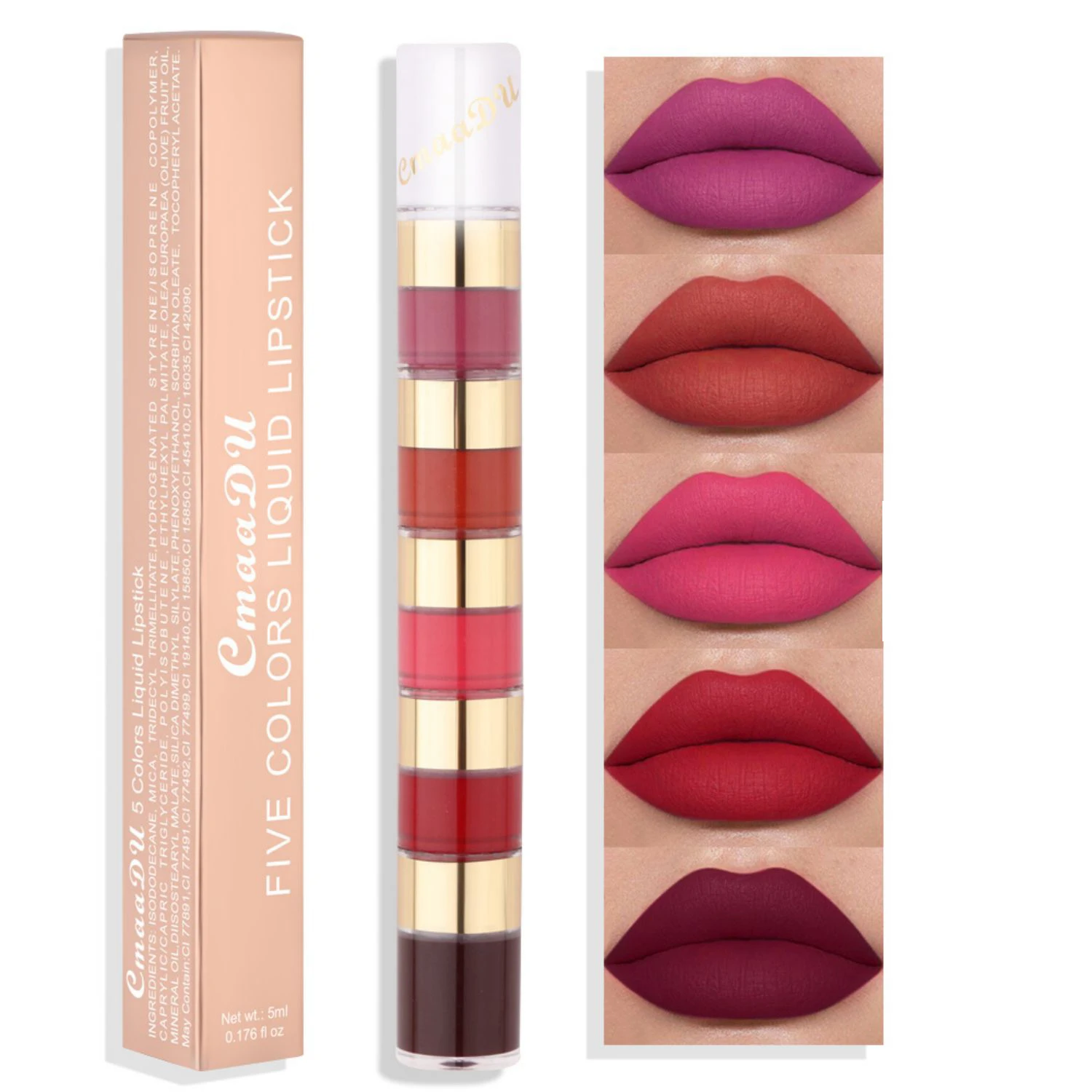 5-In-1-Velvet-Sexy-Red-Lip-Tint-Matte-Lipstick-Kit-Combo-Non-Stick-Cup ...