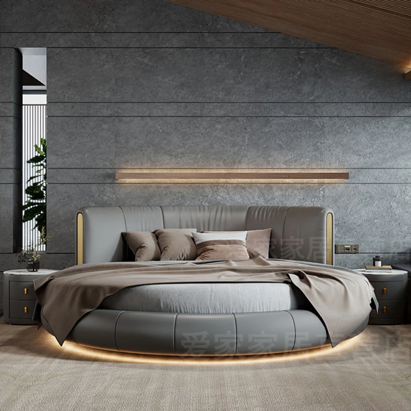 Round Unique Double Bed Luxury Upholstered Modern Comferter Bed Queen Size Cama Matrimonial Bedroom Furniture AliExpress
