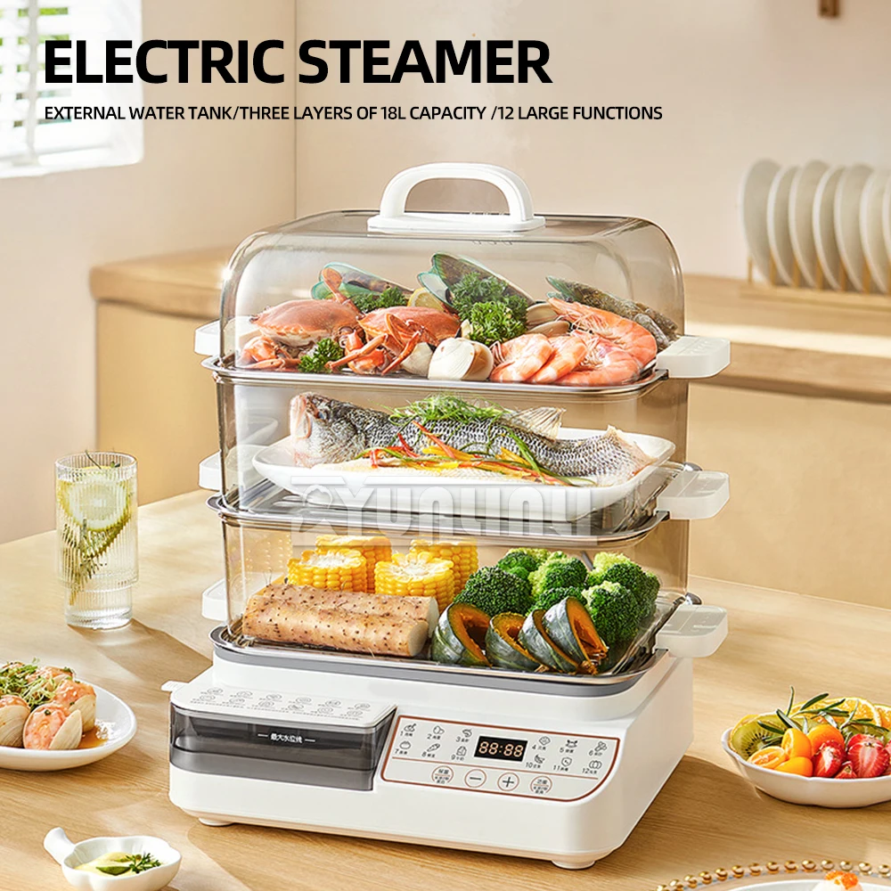 Three-layer Food Steamer Household Electric Steamer Multifunctional ...