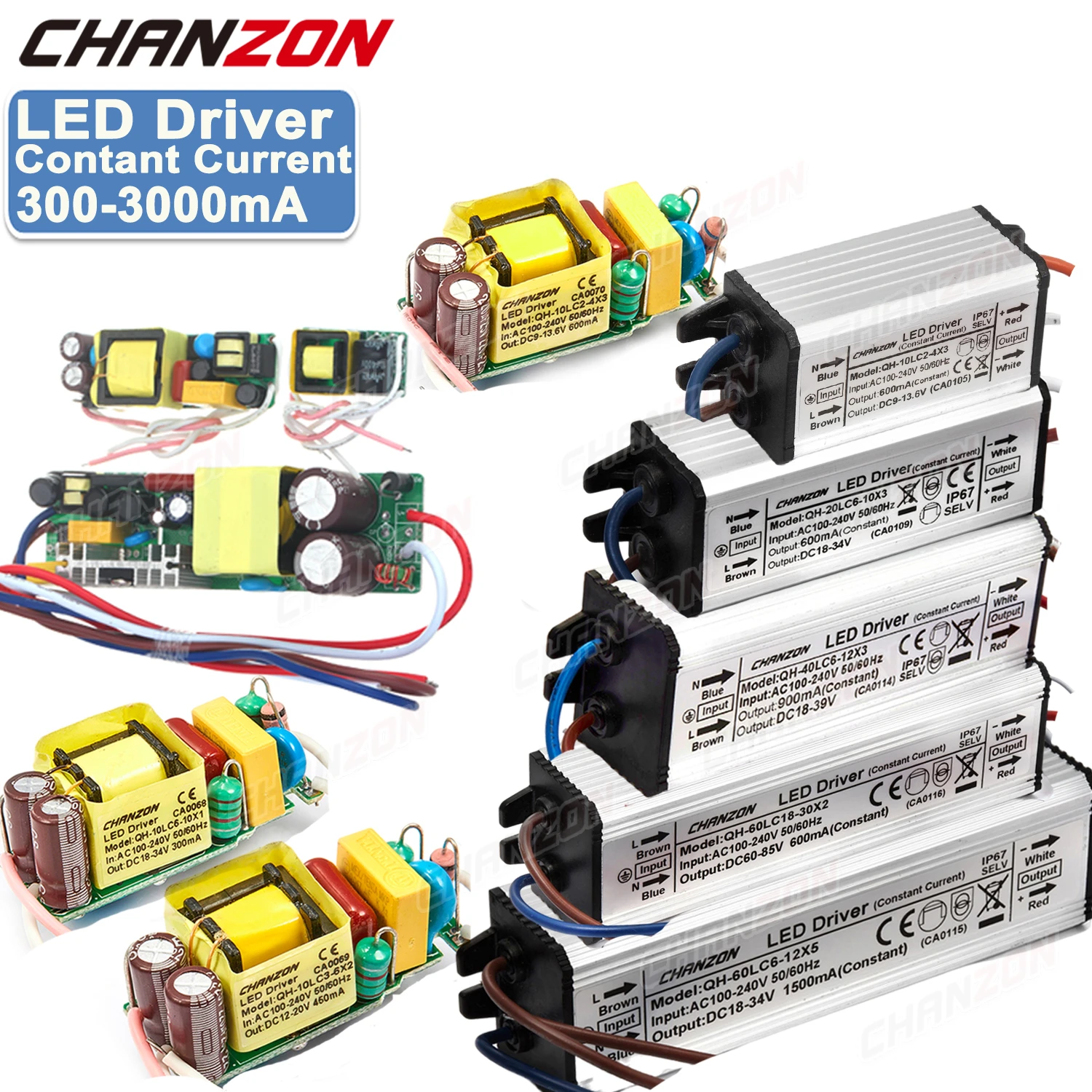 Constant Current Led Driver Waterproof Ip67 6W 10W 20W 36W 50W 100W ...