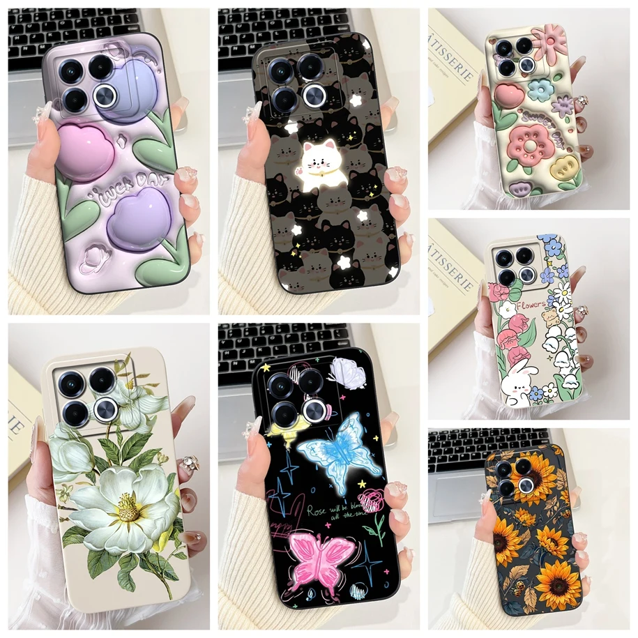 For Infinix Note 40 5G Case X6851 Fashion Tulip Flower Sunflower Soft ...