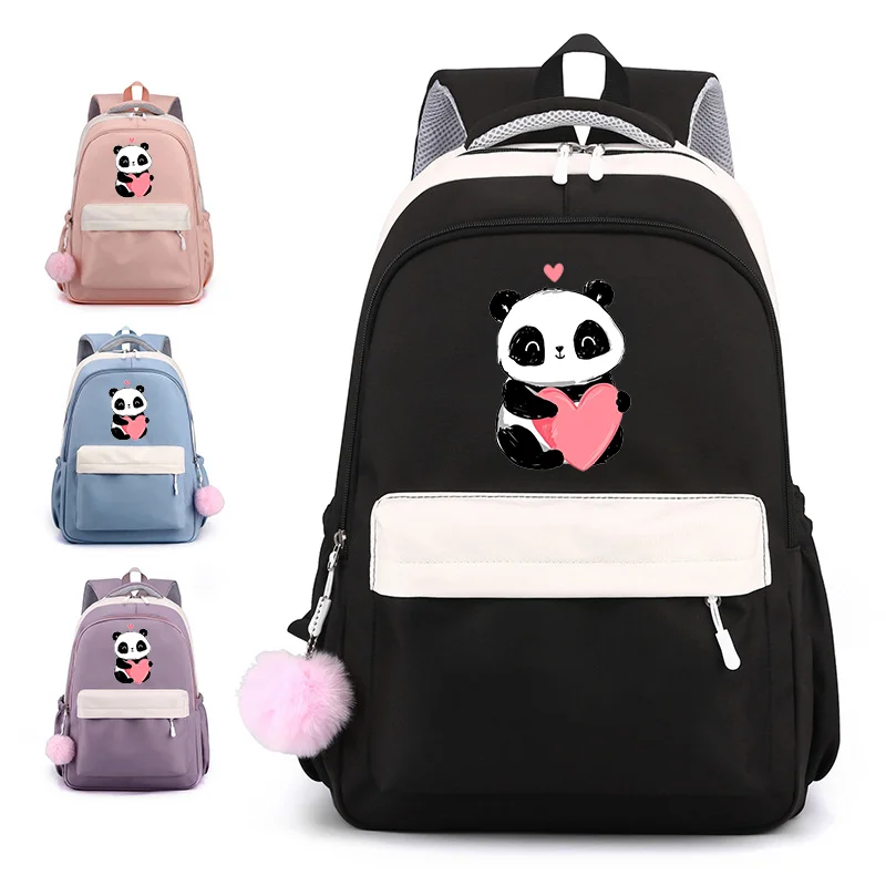 New-Cute-Cartoon-Panda-Pattern-Backpack-Boys-Girls-School-Bag-Cute ...