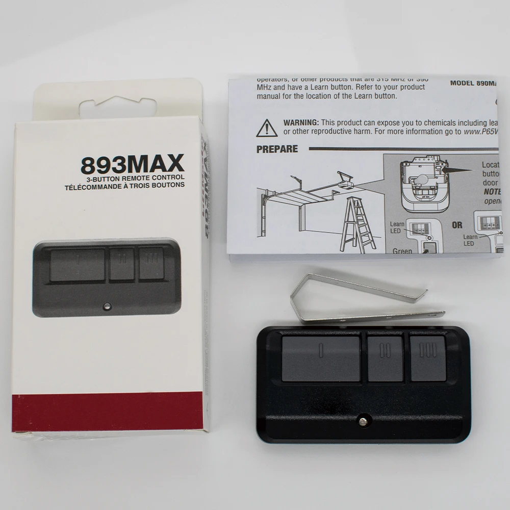 893MAX-For-Garage-Door-Openers-Remote-Control-with-Visor-Clip-Gate ...