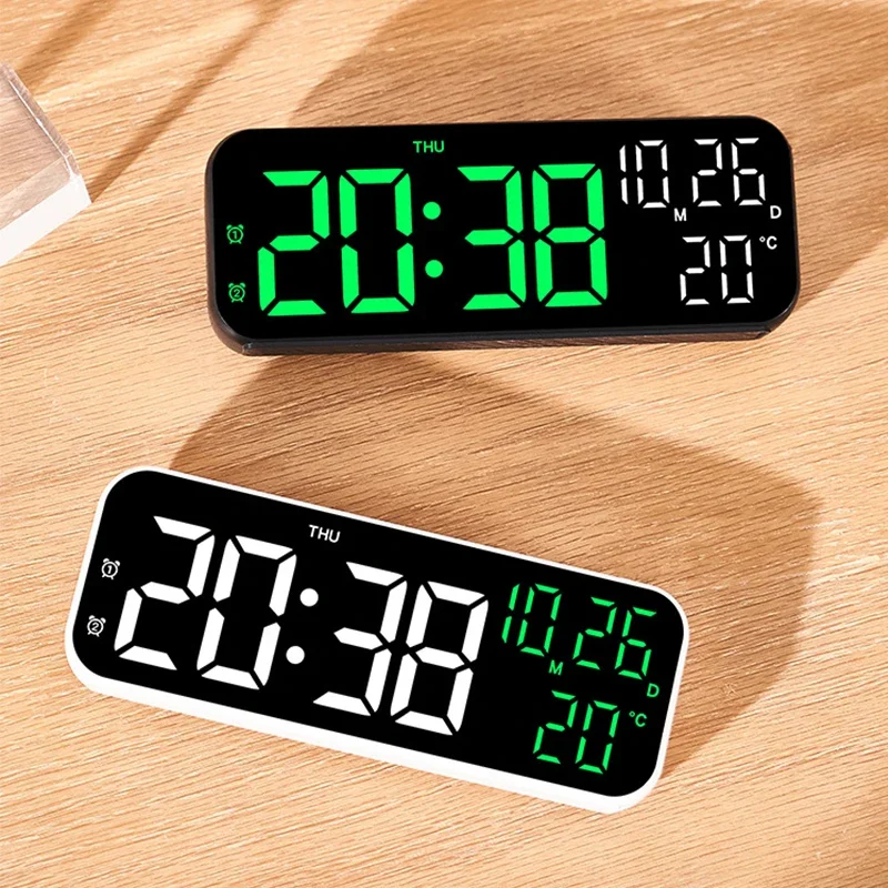 Voice-Control-Digital-Alarm-Temperature-Dual-Alarms-Desktop-Table-Clock ...