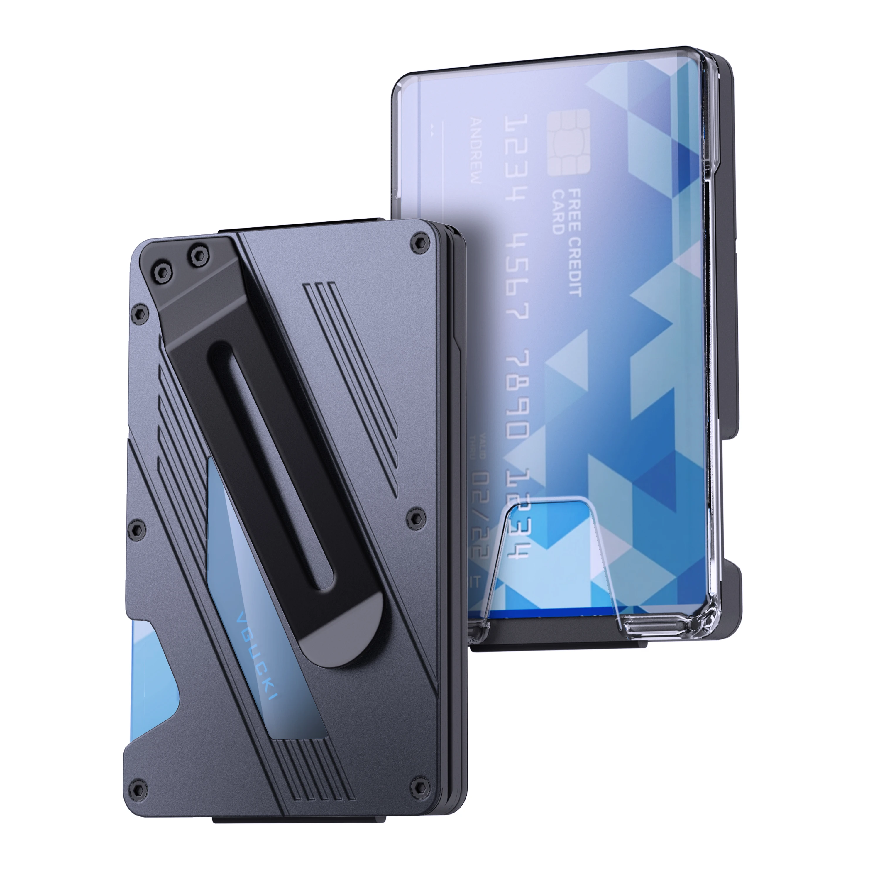 Cartera-de-Metal-de-aluminio-para-hombre-billetera-delgada-con-Clip ...