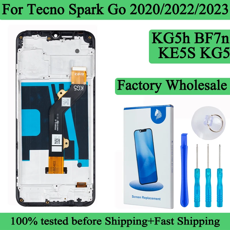 Ke5s kg5 bf7n bg6 lcd para tecno spark go 2020 display touch screen go ...