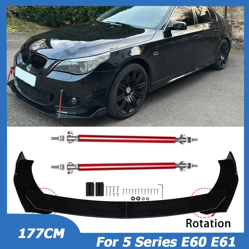 4PCS Universal For BMW 5 Series E60 E61 Front Bumper Lip Side Spoiler ...