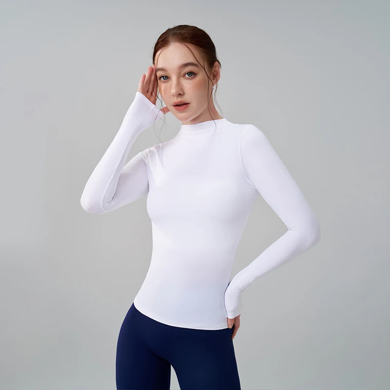 SOISOU 5 Colors Half-High Collar Slim Fit Yoga Top Women's Pilates ...