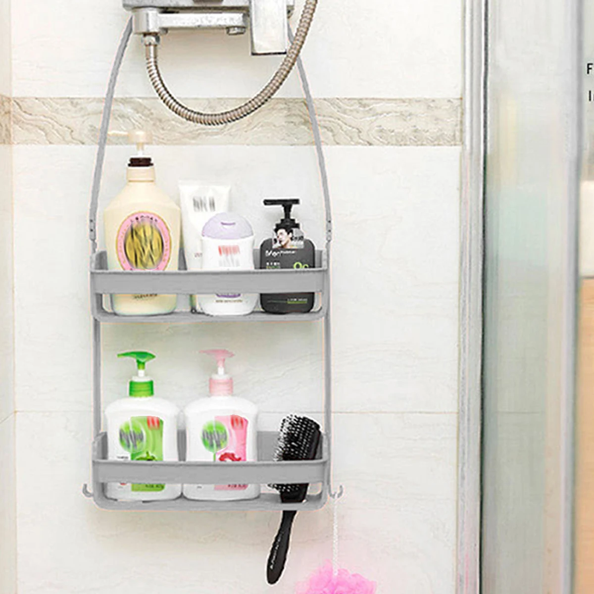 Bathroom-Hanging-Shower-Caddy-with-2-Layers-Shower-Organizer-Holder ...