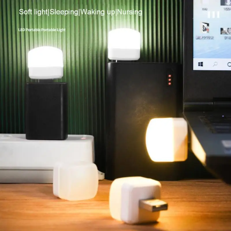 USB Plug Lamp Portable LED Night Light For PC Mobile Power Charging ...