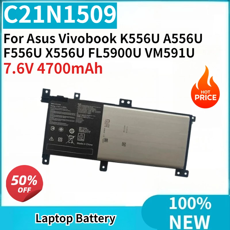 New C21N1509 7.6V 4700mAh Laptop Battery High Capacity For Asus ...