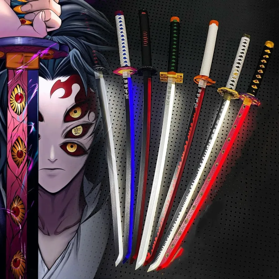 40inch Glow Demon Slayer Katana Light Kokushibo Sword Anime Cosplay ...