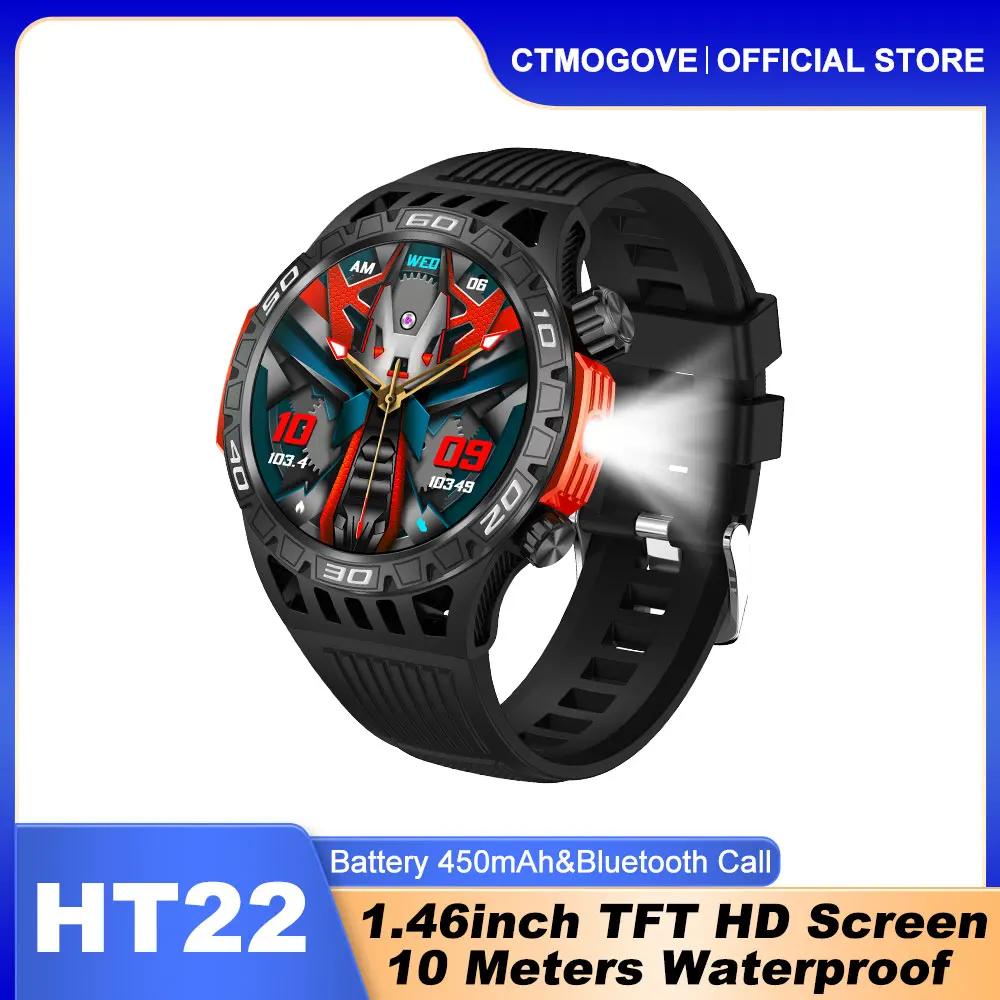HT22-Smart-Watch-IP68-Waterproof-LED-Flashlight-Large-Battery-100 ...