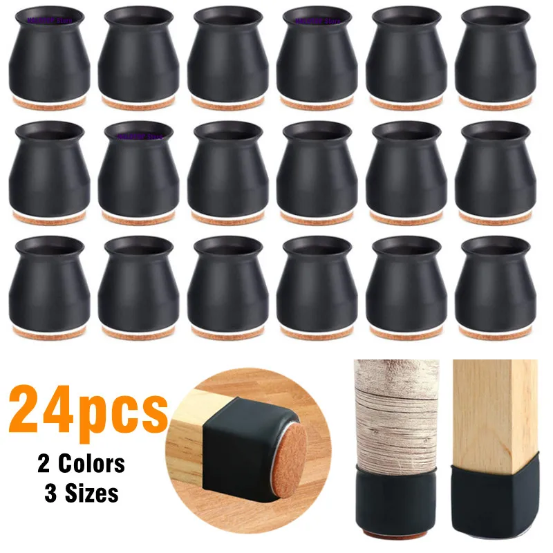 24PCS-Silicone-Chair-Leg-Protectors-with-Felt-for-Hardwood-Floors ...