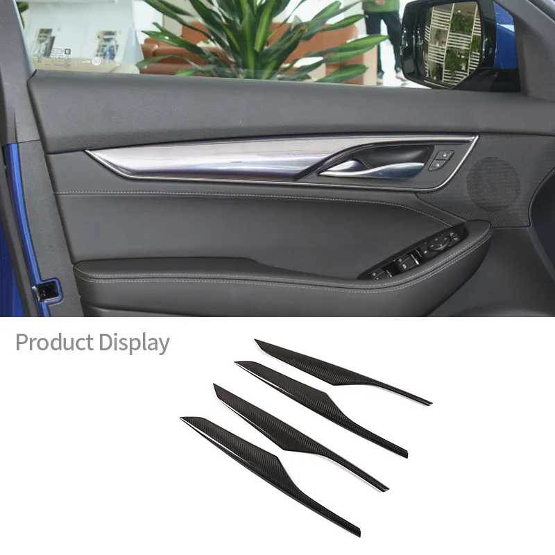 For-Cadillac-CT5-Real-Carbon-Fiber-Car-Door-Panel-Interior-Decoration ...