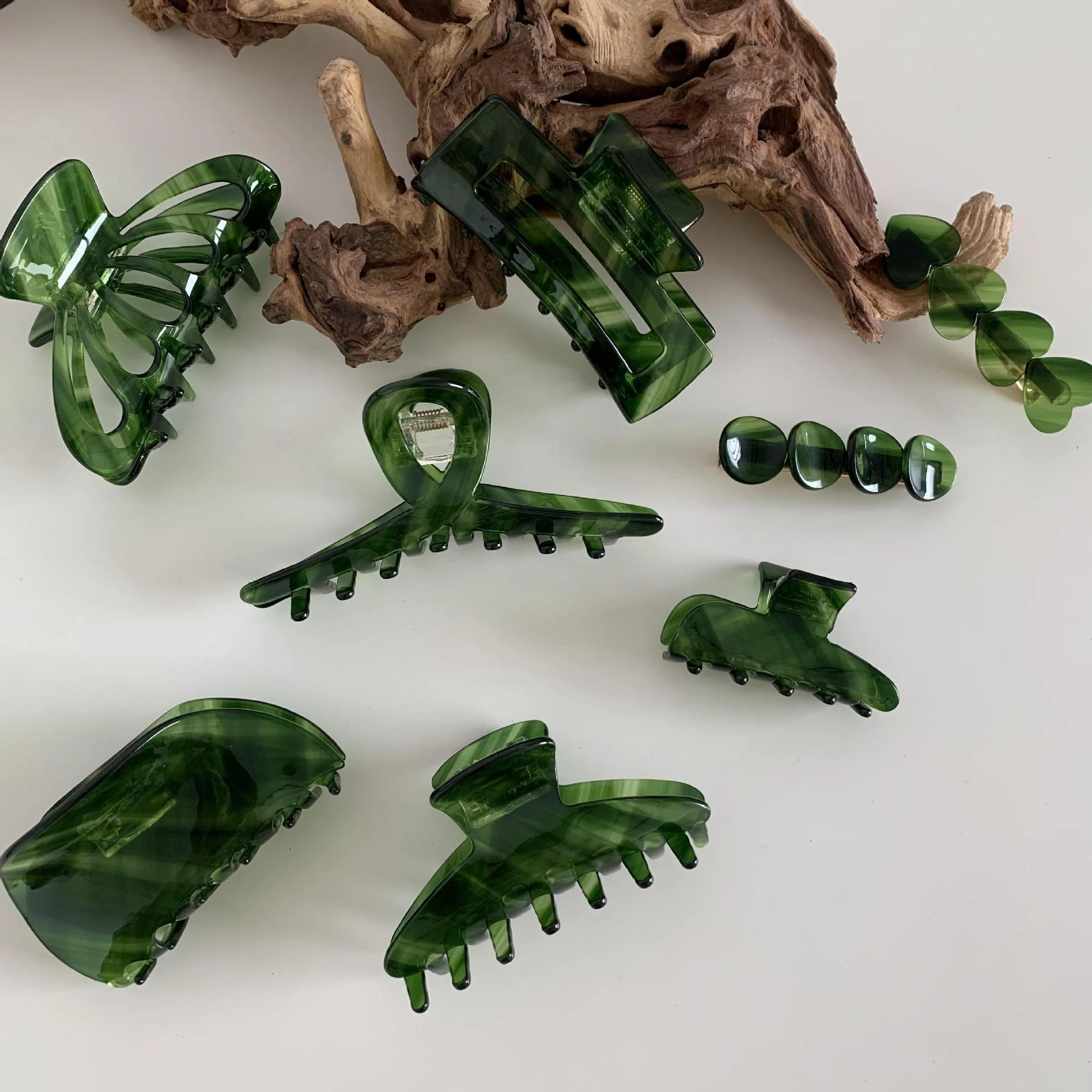 Creative Hair Clips Girls | Hair Clips Woman | Green Hair Clips | Hair ...