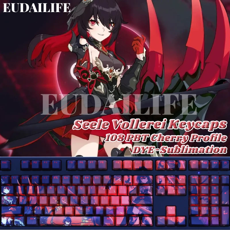 Seele-Vollerei-108-Keycap-Honkai-Impact-Game-PBT-DYE-Sublimation-Cherry ...