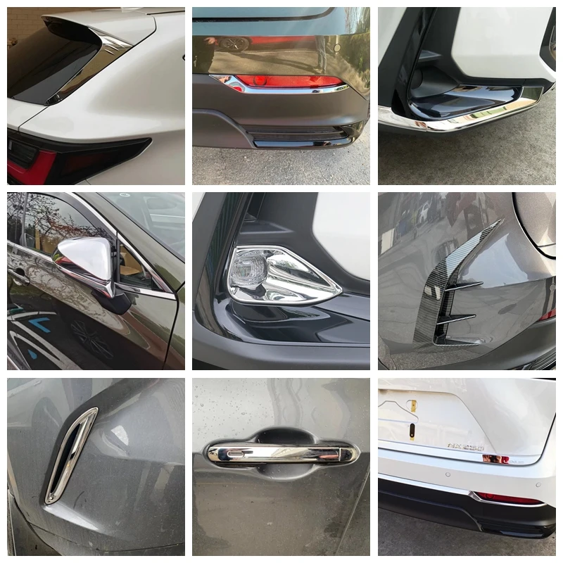 Car-Door-Handle-Front-Bumper-Corner-Rear-Fog-Light-Lamp-Cover-Kit-Trim ...