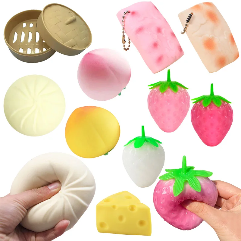 Creative-Food-Squishies-Squeeze-Toys-Peach-Strawberry-Vent-Ball-Slow ...