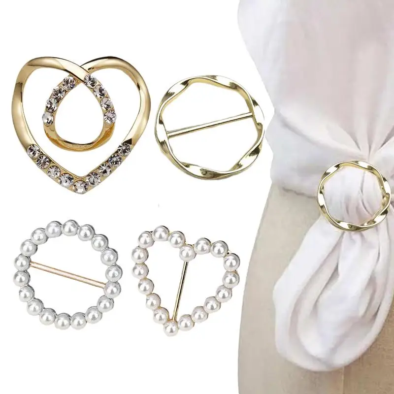 4pcs/Set Simple Fashion alloy Buckles for Women's T-shirt Corners Knot ...