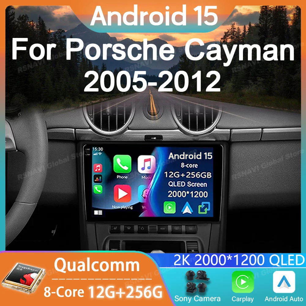 Radio de coche Android 15 para Porsche Cayman 987 2005 - 2012 ...