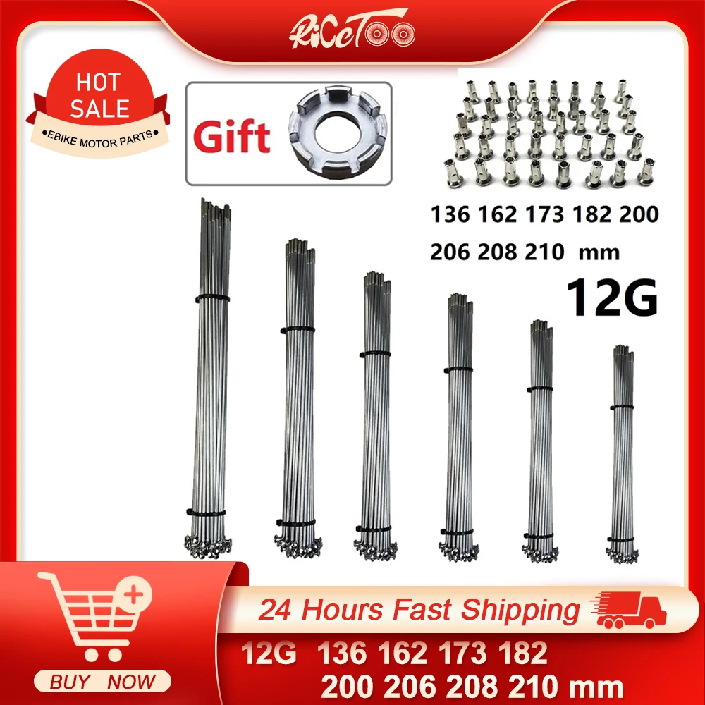 Silver Color Ebike Hub Motor Wheel Spokes Steel Diameter 2.56mm 12g Mtb ...