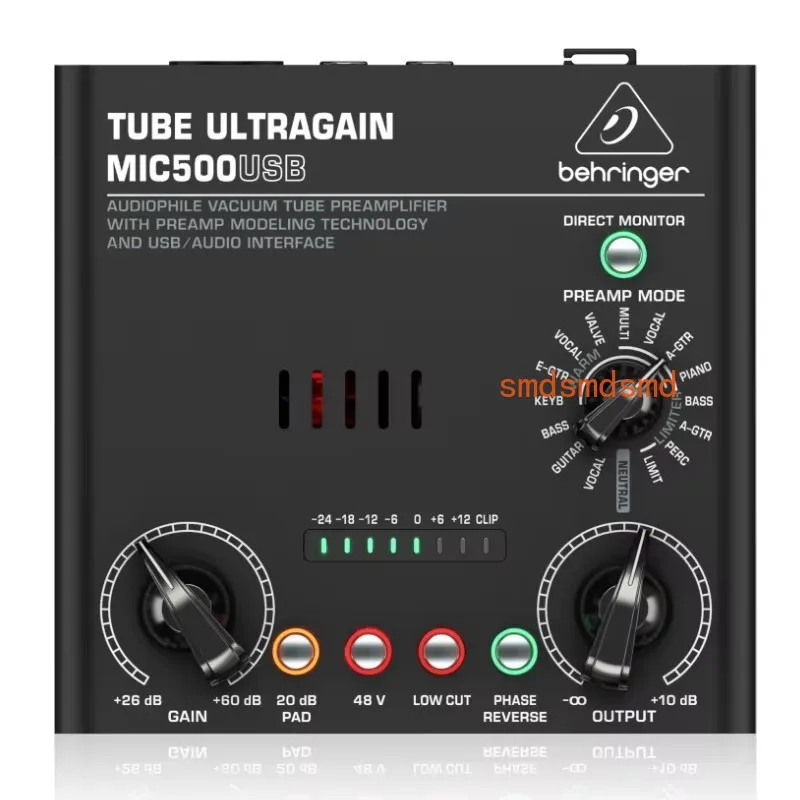 BEHRINGER mic500usb Audiophile Vacuum Tube Preamplifier with Preamp ...