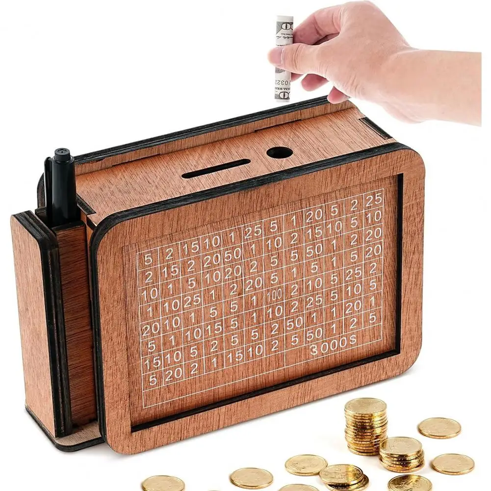 Educational-Money-Saving-Toy-Wooden-Piggy-Bank-Money-Box-with-Cash ...