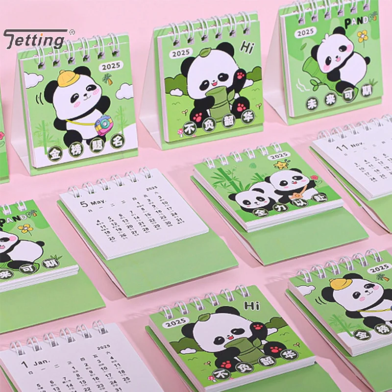 1Pcs-2025-Mini-Cartoon-Desk-Calendar-Cute-Pandas-Animals-Portable ...